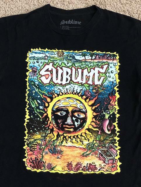 Sublime Sun Face Logo Ocean Retro Style Black T-Shirt… - Gem