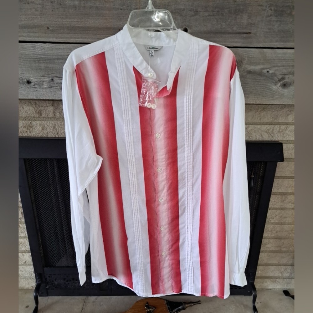 J. Peterman Poet Mandarin Collar Men's Size Medium Sh… - Gem