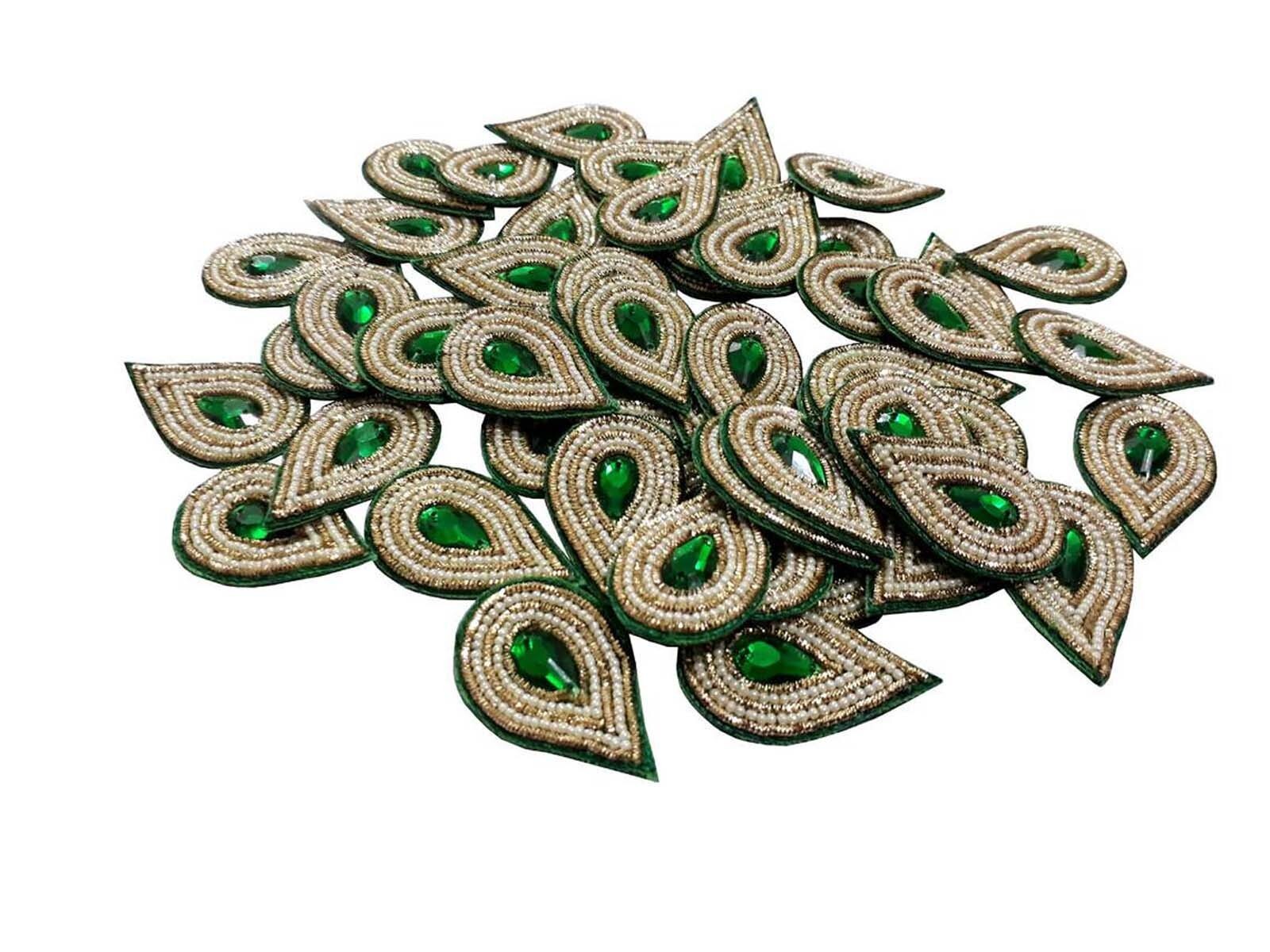 15 PCS Appliqués Drop Shape Sew Dress Handcrafted Decor Craft Patches ...