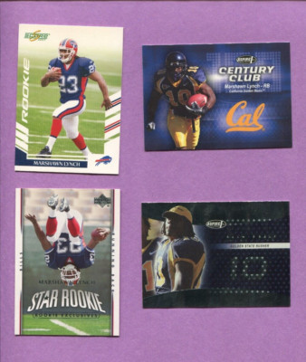 MARSHAWN LYNCH BUFFALO BILLS CALIFORNIA GOLDEN BEARS 4 ROOKIE FOOTBALL ...