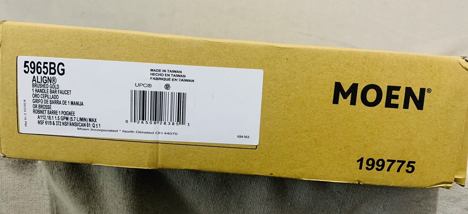 Moen Align One Single Handle Lever Bar Faucet - Brushed Gold for sale ...