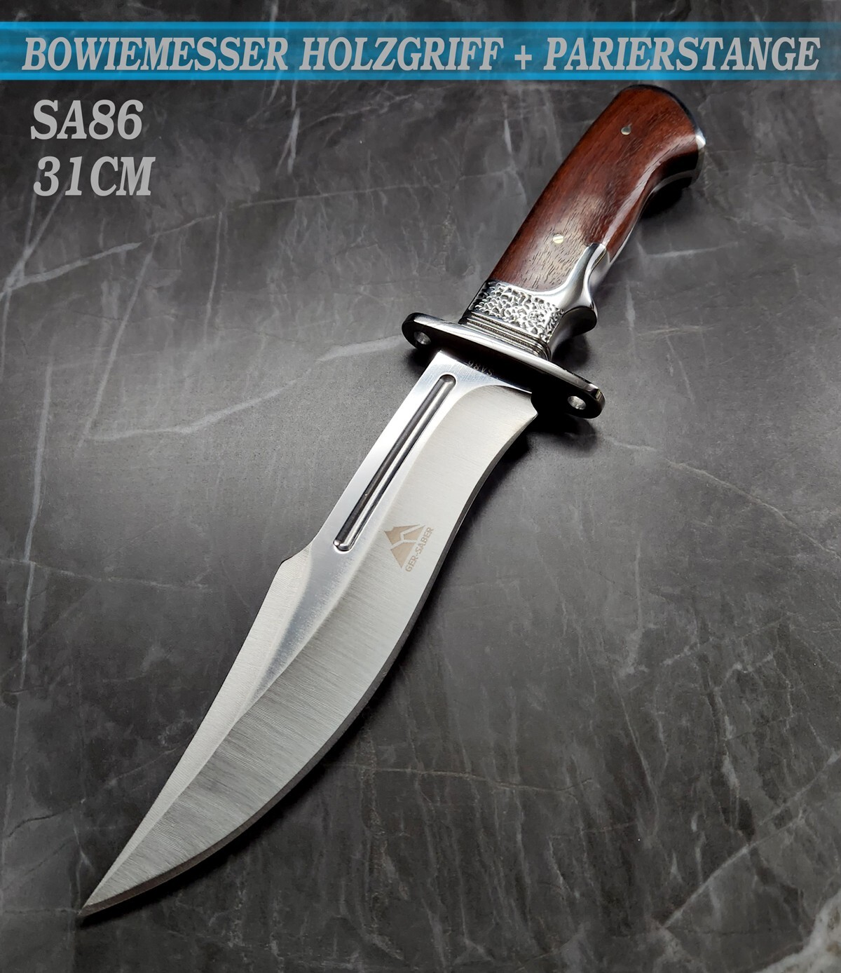 KaSul®| SA86 Bowie Survivor Messer 31cm Holzgriff Parier Stange ...