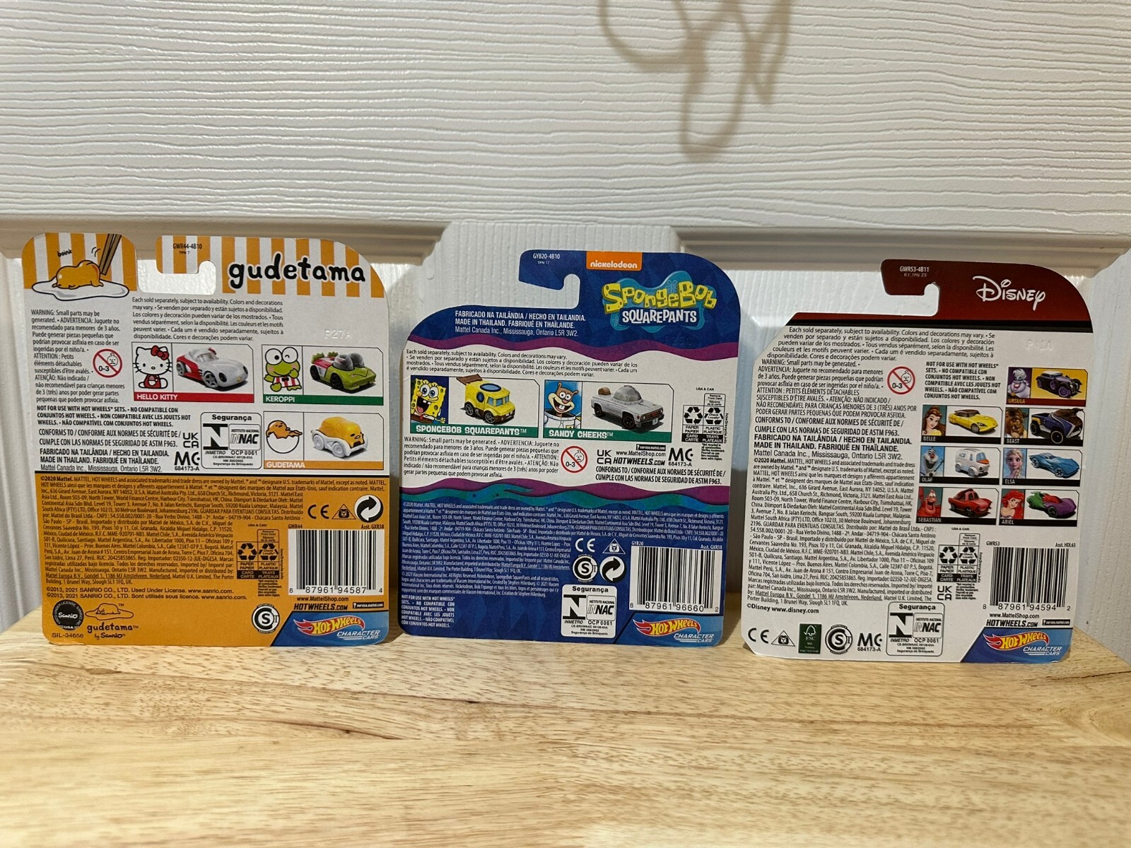 Hot Wheels Character Cars Lot of Three(3) - Gudetama, Sandy Cheeks ...