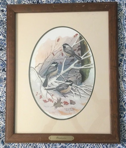 Patrick Costello 1980 Signed Framed Chickadee Print Bird Art Excellent ...