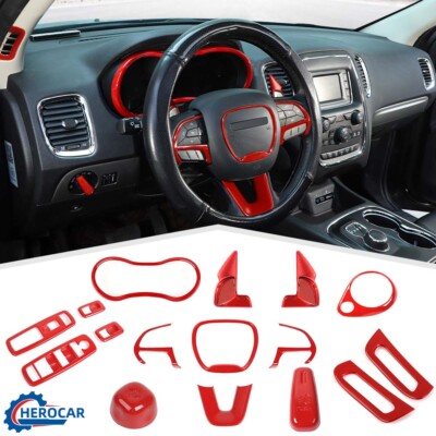 17x Red Interior Full Set Decor Cover Trim Kit For Dodge Durango 14 ...