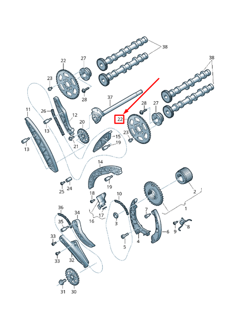 AUDI Q7 4M ENGINE TIMING CHAIN SPROCKET 059109116G GENUINE for sale ...