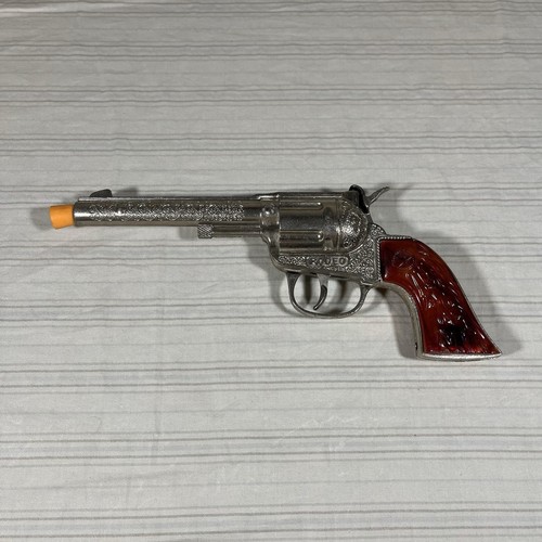 VTG 50's HUBLEY RODEO DIECAST SINGLE SHOT CAP GUN W/ RAISED AMBER GRIPS ...