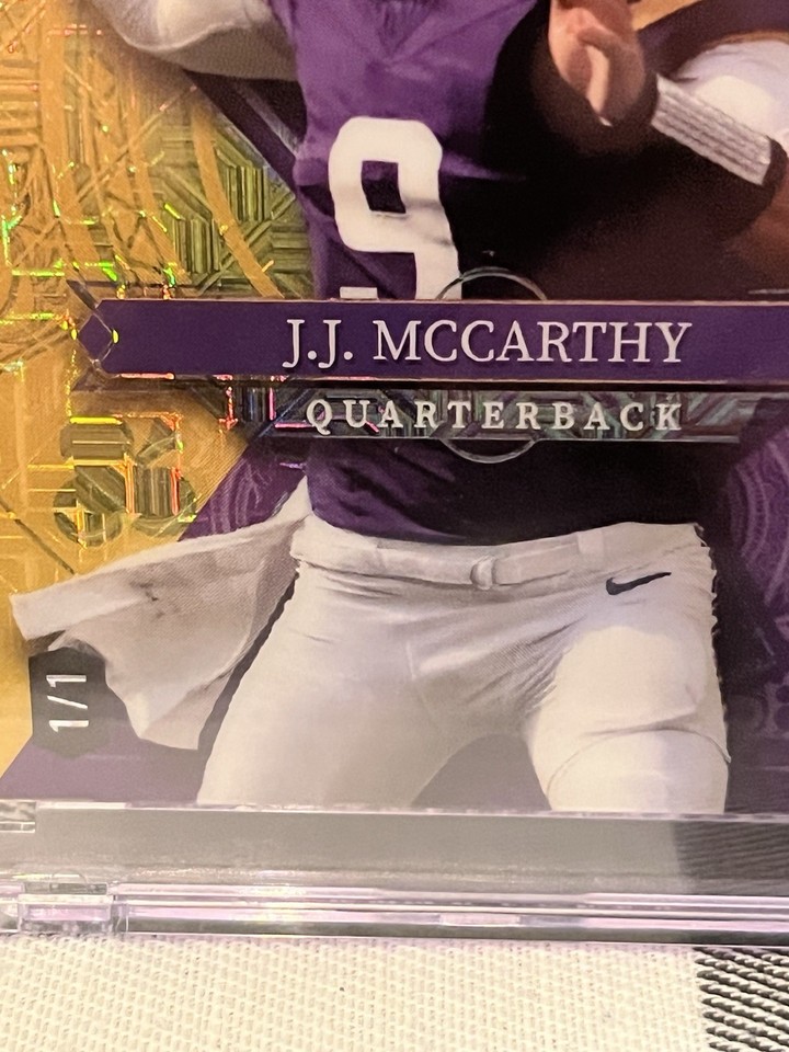 2024 Wild Card 5 Card Draw Stacked Deck JJ McCarthy Diagonal Ace RC 1/1 ...