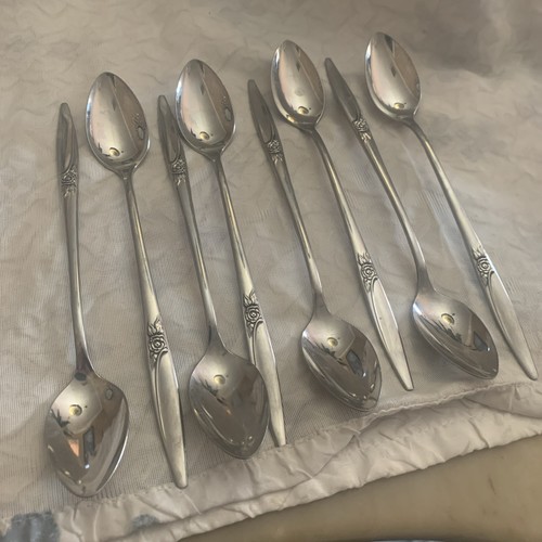 Oneida Vtg sea rose Ice tea spoons set of 8 | eBay