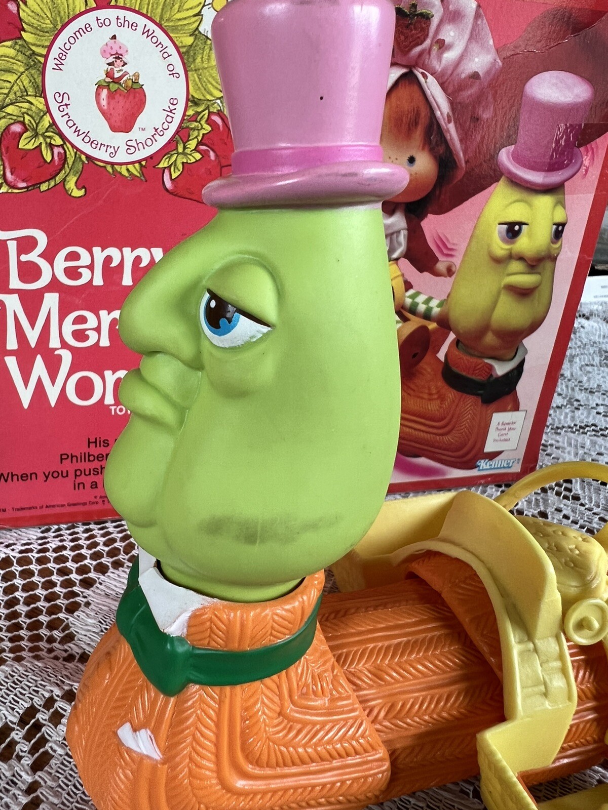 Vintage Kenner Strawberry Shortcake Berry Merry Worm Toy Vehicle In Box ...
