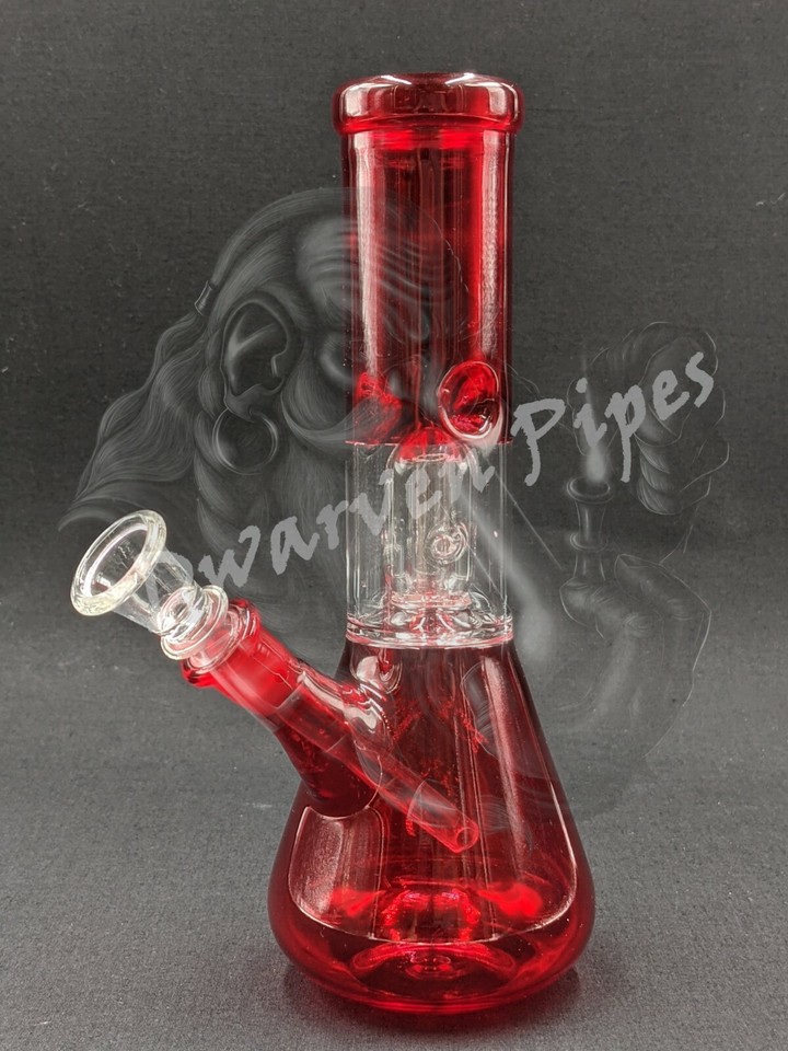 8" Inch Glass Hookah Water Pipe Bong Ruby Red + 5 FREE Screens | eBay