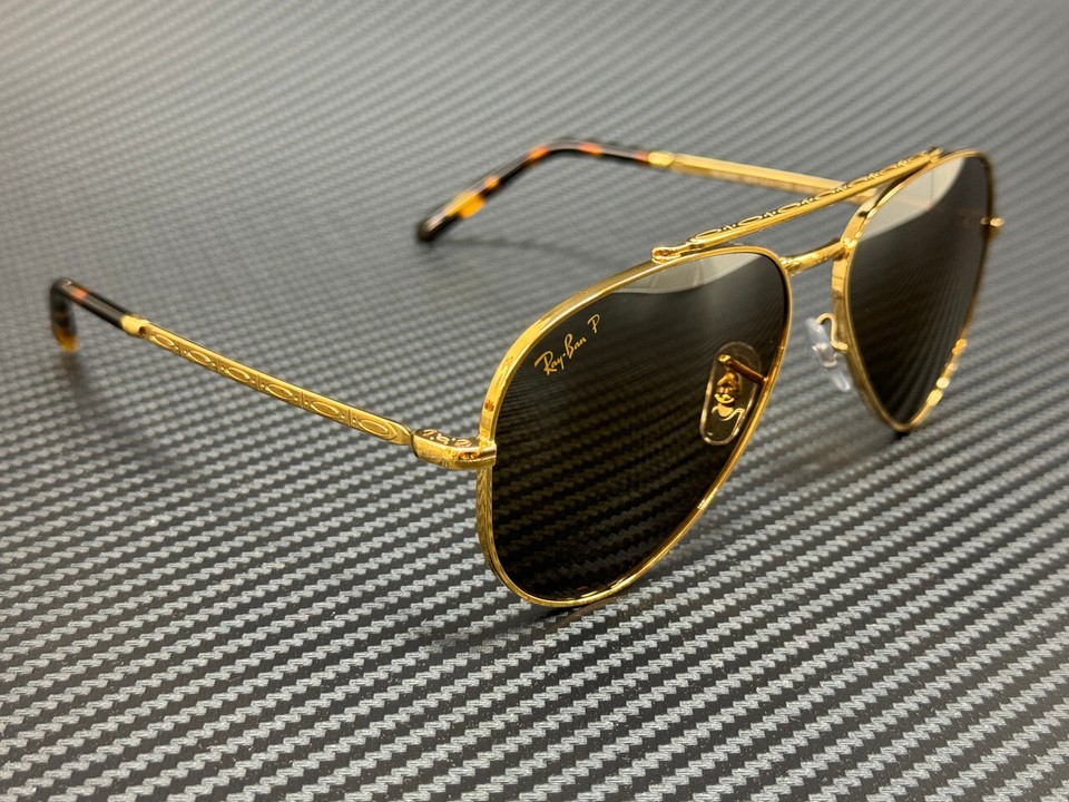 RAY BAN RB3625 9196G5 Gold Polarized Unisex 58 mm Sunglasses | eBay