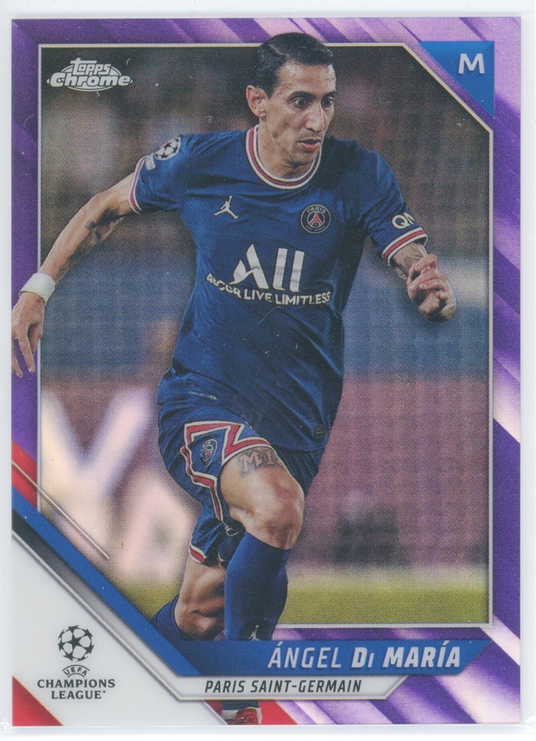 ANGEL DI MARIA 2021-22 TOPPS CHROME UCL PURPLE REFRACTOR #197/250 | eBay