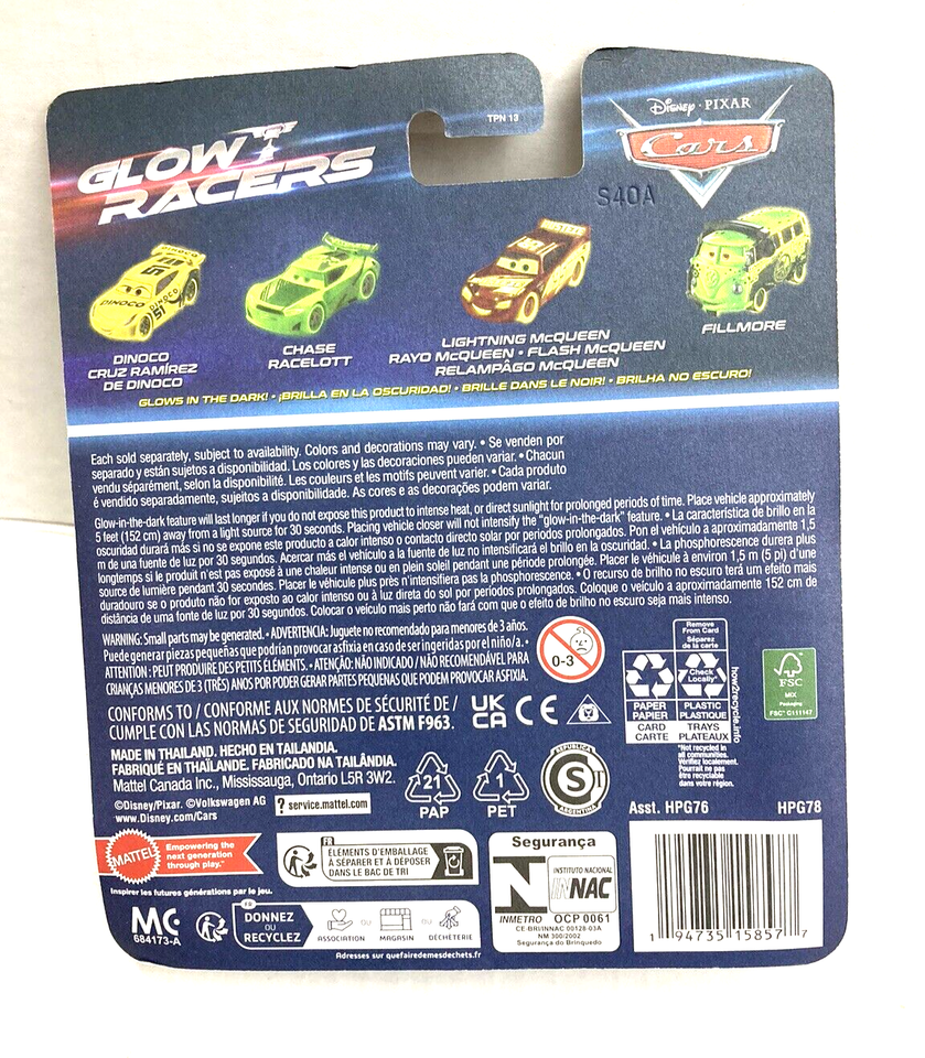 DISNEY PIXAR CARS Mater (Glow Racers) *Glows in the Dark* METAL | eBay