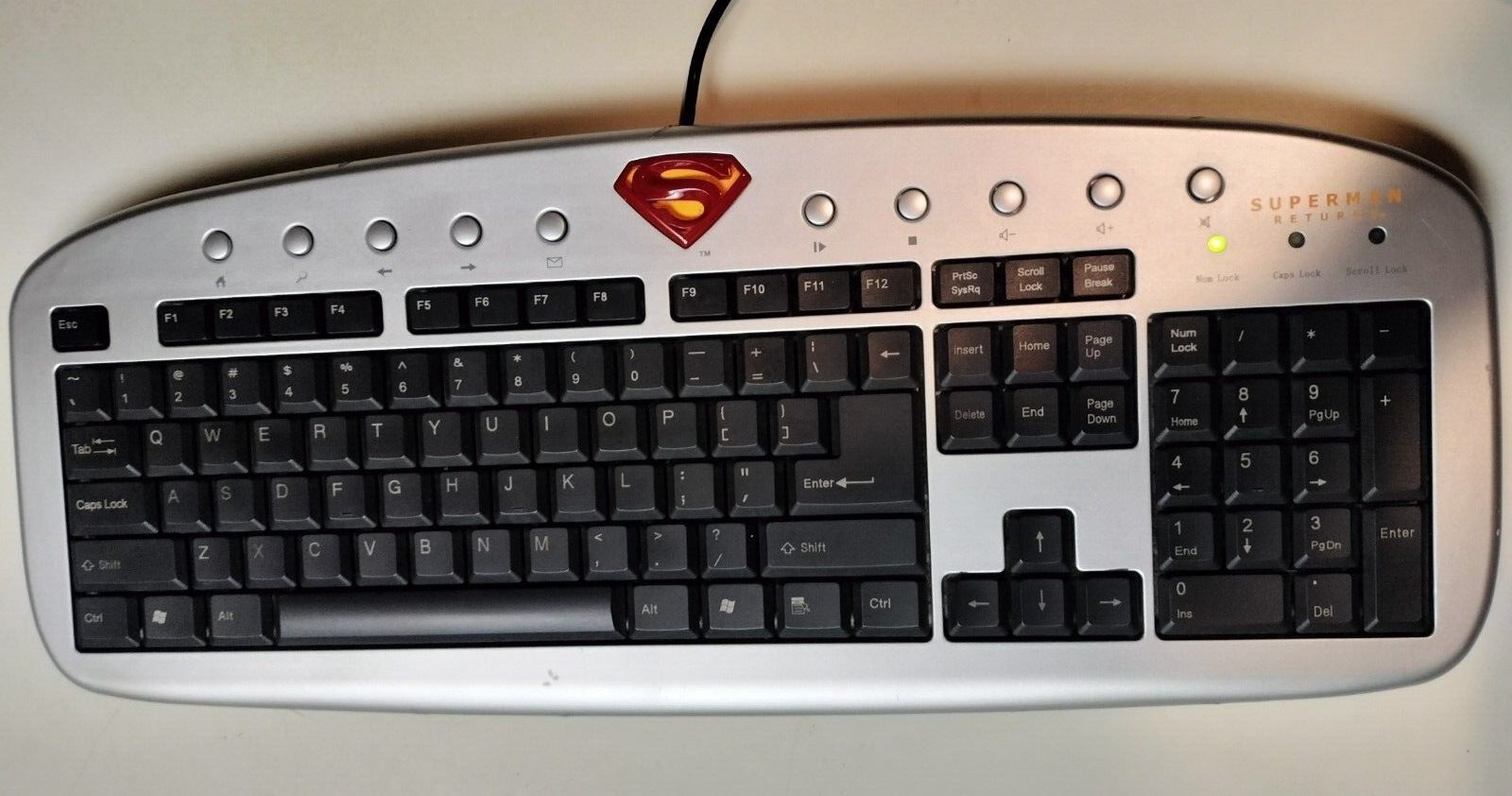 "TESTED" Silver Casing Superman Returns SP-6000 Super Slim Keyboard I ...