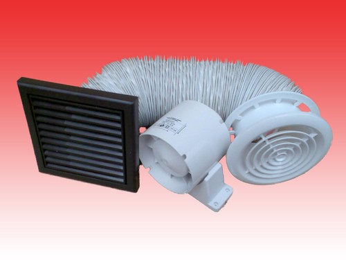 125mm 5" IN LINE SHOWER BATHROOM TOILET EXTRACTOR FAN STANDARD KIT ...