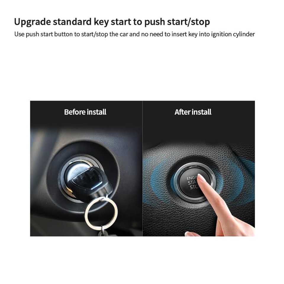 EASYGUARD EC002-FO2-NS Smart Key Passive keyless Entry Kits with Push ...
