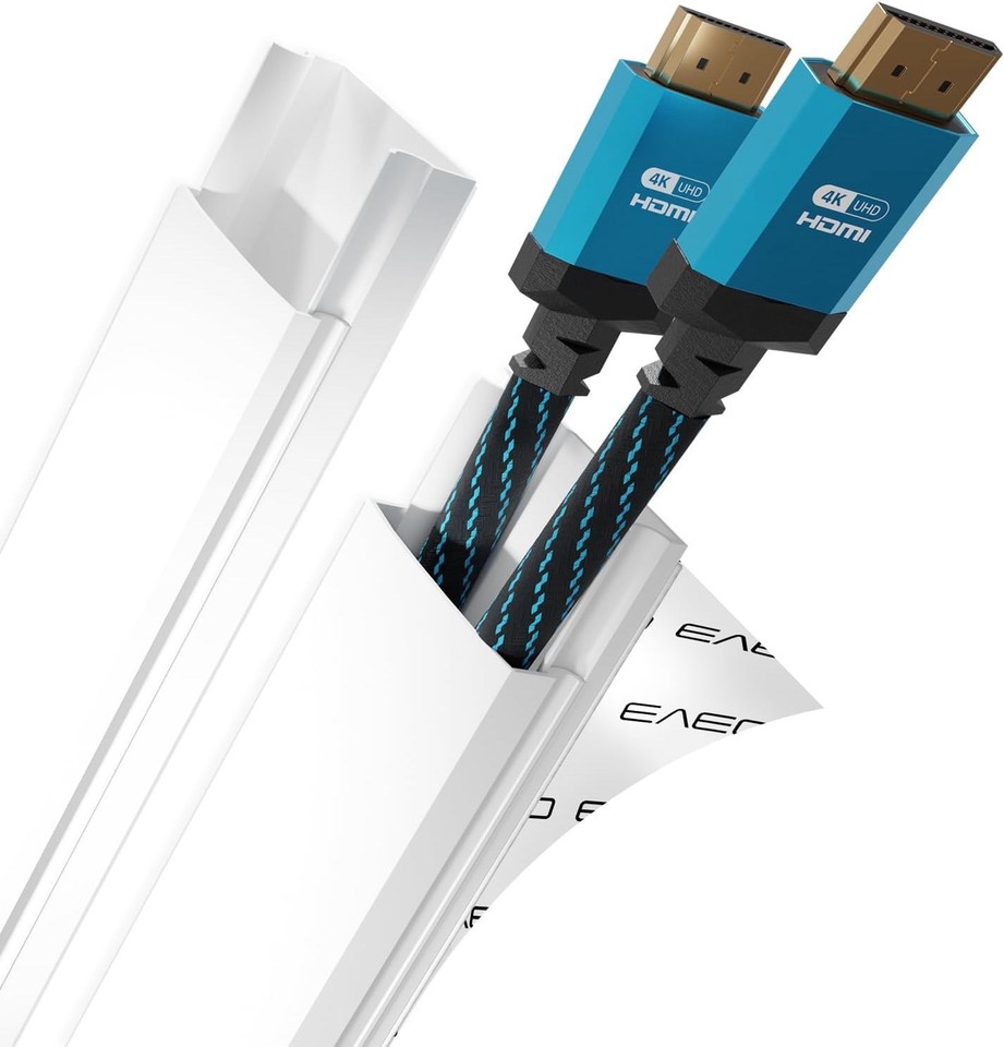 EVEO TV Cord Hider - 34" Cable Management Cord Cover Wall Wire Hider ...