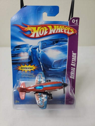 Hot Wheels Diecast 2006 Aerial Attack Mad Propz Attack Plane Orange 1/4 ...