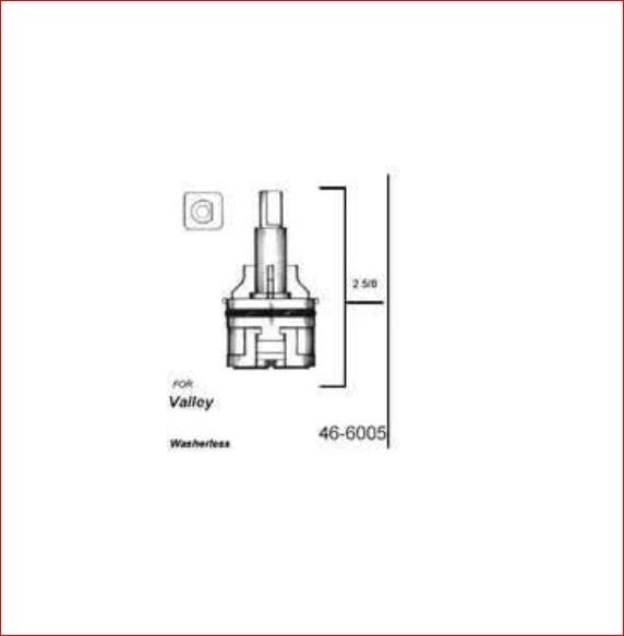 Kissler 46-6005 Valley (V4299BG V6005) Single Handle Mixing Cartridge ...