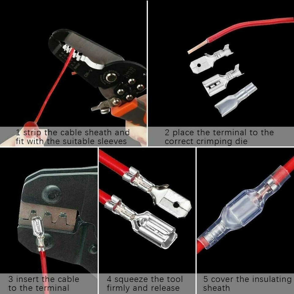 450pcs Automotive Electrical Wire Connectors Kit Male Female Spade ...