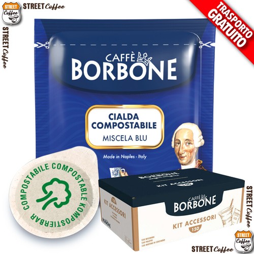 300 Dosettes Papier Caffè Borbone Mélange Bleu Filtrocarta ESE38 + Kit ...