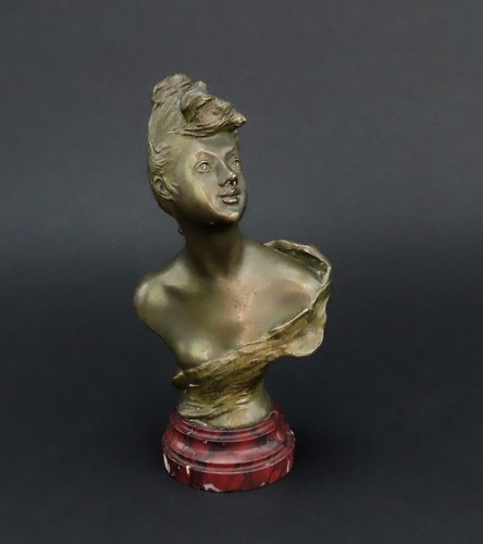 Henri Vidal French Bronze Bust of Young Woman Salon Paris 1st Prize ...
