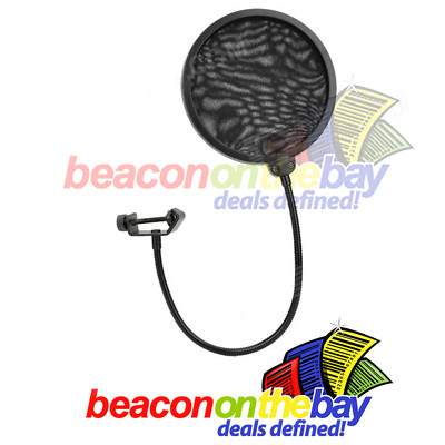 Double Pop Filter Acoustically Transparent Studio Microphone Mic 360 ...