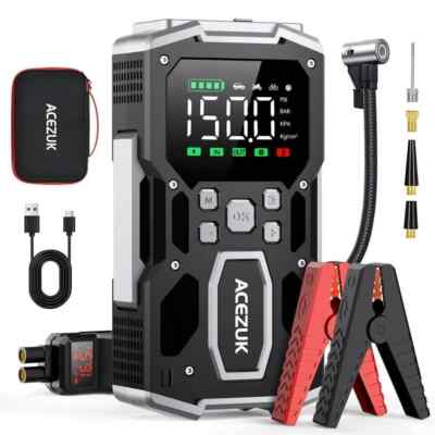 Portable Jump Starter & Air Compressor Power Pack Car Battery Box With ...