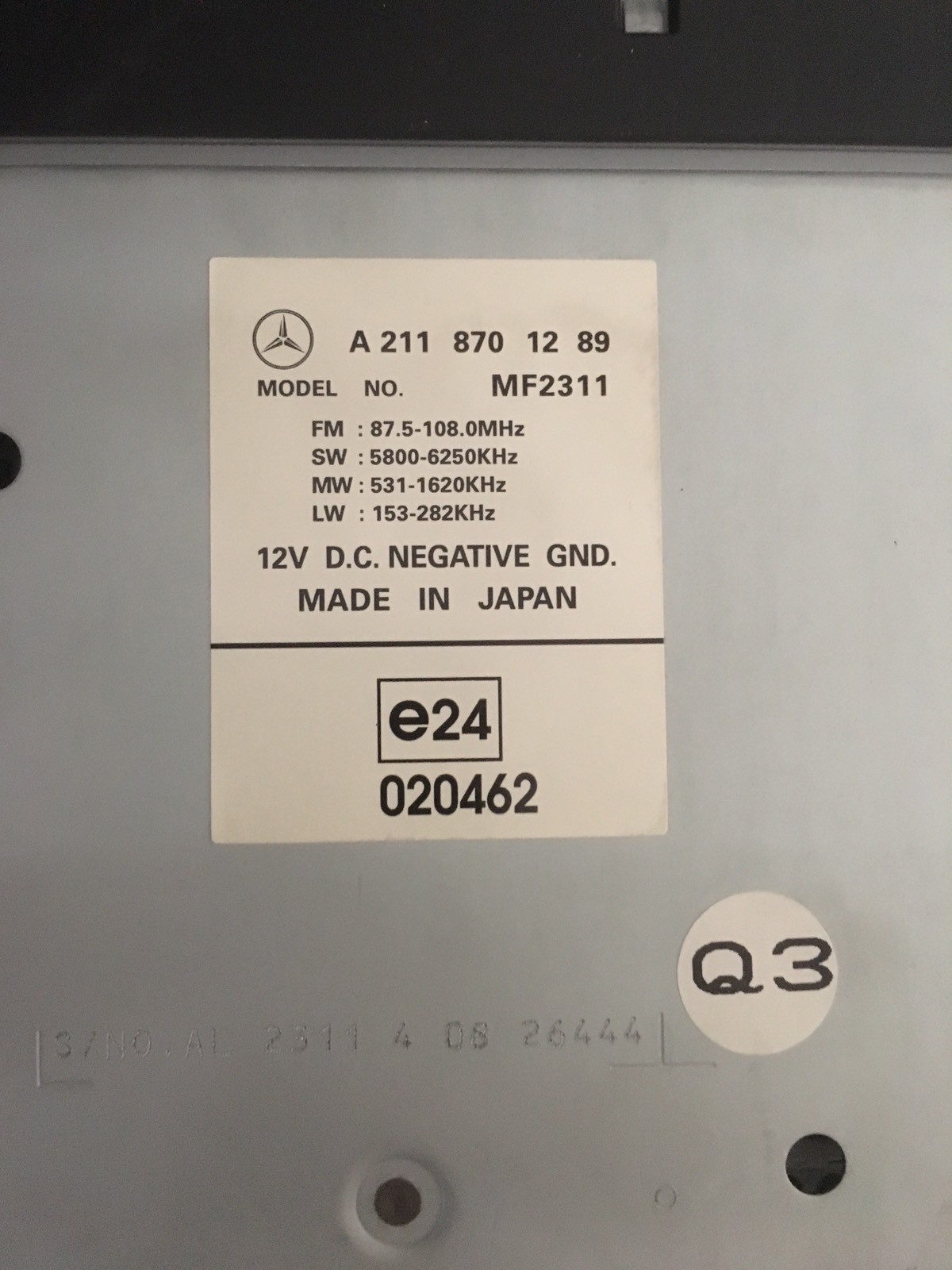 Original Mercedes W211 E Klasse Radio Audio 20 CD Radio A 211 870 12 89 ...