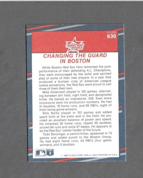 Changing Of The Guard In Boston 1988 Fleer #630 | eBay
