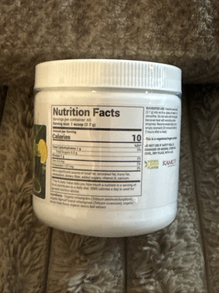 Dr. Berg Raw Organic Wheatgrass Juice Powder Lemon Flavor w/ Stevia ...