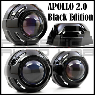 2x Black Apollo 2.0 Flat HID LED Retrofit Projector Shroud 2.5" & 3 ...