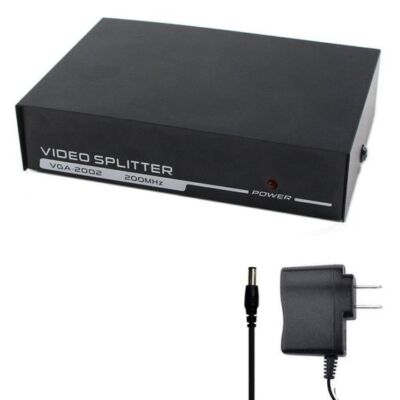 2-Port 200MHz VGA Splitter for Dual Monitor Setup, High-Quality Video ...