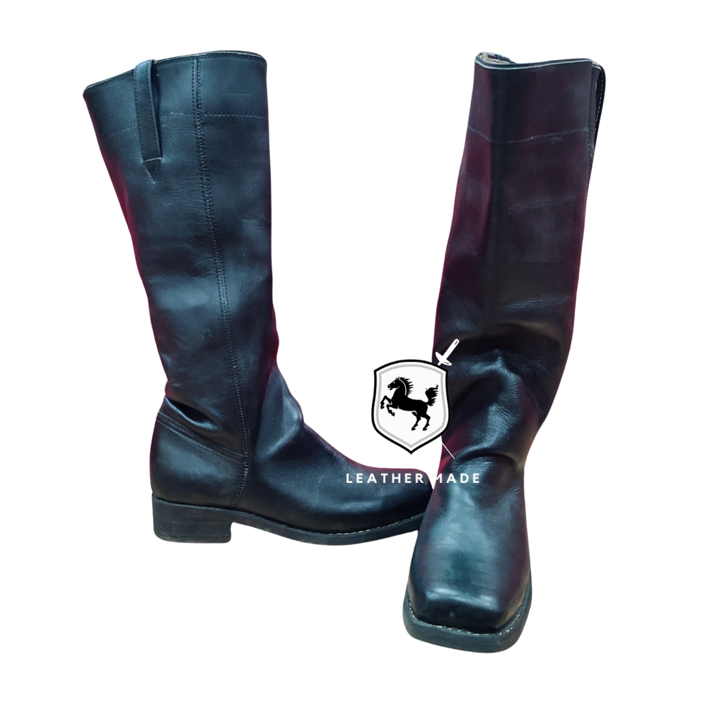 Handmade Stove Pipe Boots Genuine Leather Common Boot 1847-1900 | eBay