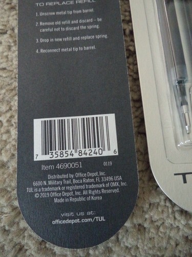 4 TUL Gel Pen Refills Medium Point 0.7MM BLUE Ink 2 Packs GL Refills ...