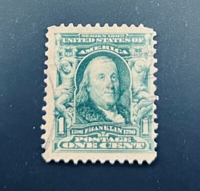 BEN FRANKLIN US Postage 1 Cent Stamp-Green EXTREMELY RARE 1902. | eBay