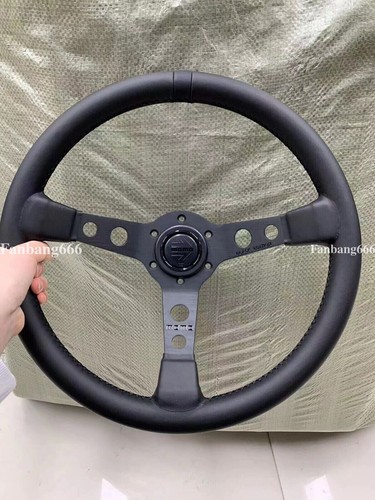 350mm/14inch MOMO MOD07 BLACK EDITION Middle Dish Leather Sport ...