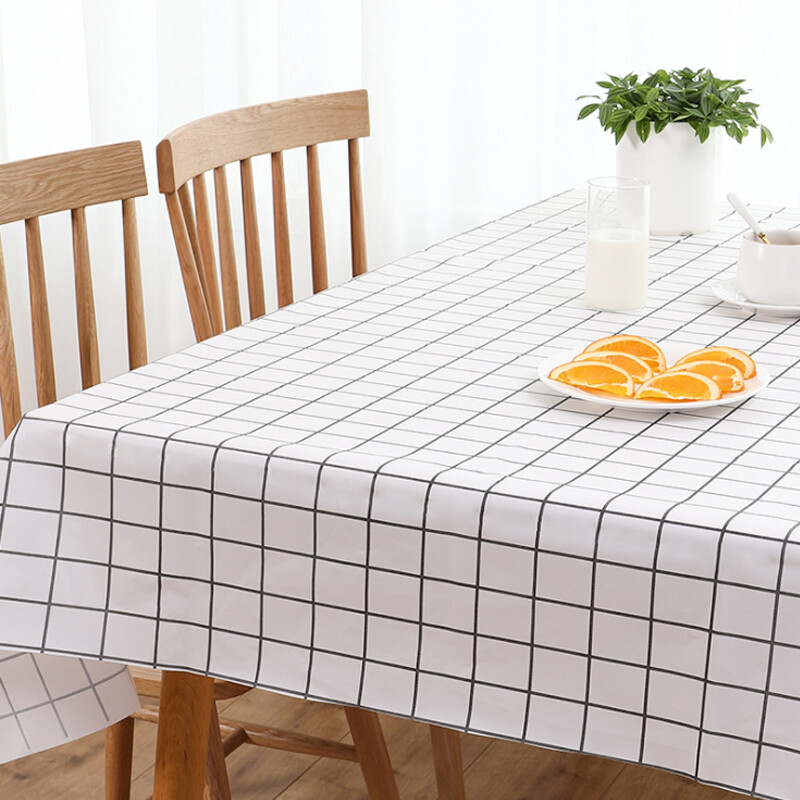 PEVA Oilcloth Waterproof Checkered Tablecloth Kitchen Dinning Decor ...