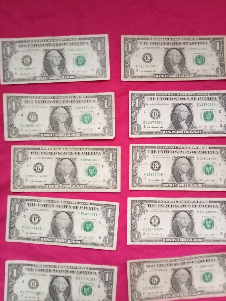 Lot of 16 $1 One Dollar *Star* Notes Collectible US Currency -2013 ...
