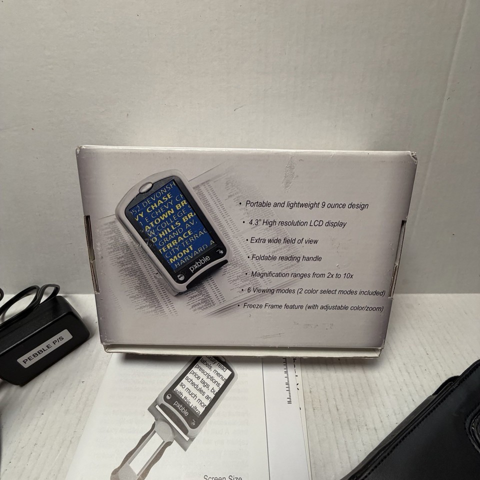 Enhanced Vision Pebble HD Portable Magnifier 4.3" Color Screen 14X Mag ...