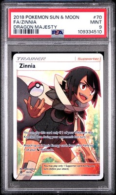 2018 POKEMON SUN & MOON DRAGON MAJESTY #70 FULL ART/ZINNIA PSA 9 | eBay