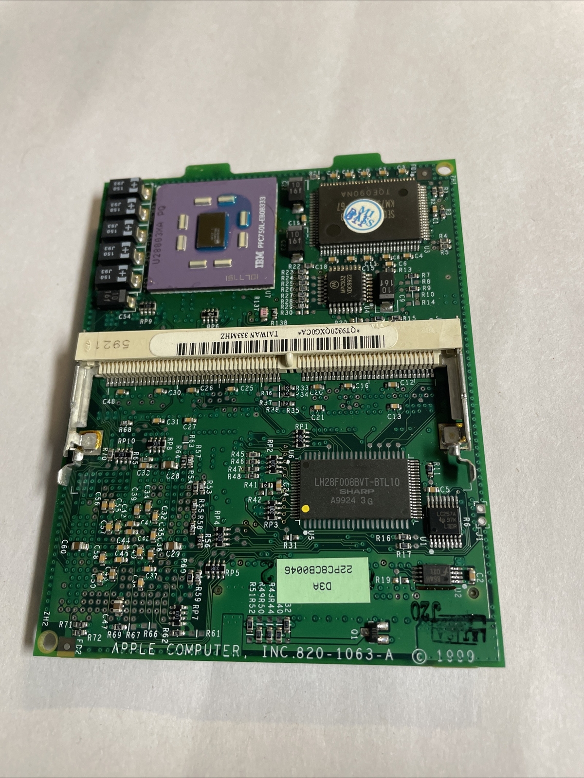 Apple Macintosh PowerBook G3 M5343 333MHz CPU Processor Card 820-1063-A ...