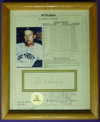 AL KALINE - AUTOGRAPHED / SIGNED - AMERICAN SPORTS COLLECTIBLES STAT ...