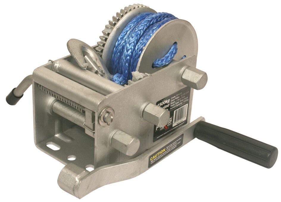Axis Hand Winch 15:5:1 - 3 Speed - 7.5Mtr Spectra Rope with Snap Hook ...