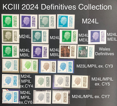 GB 2024 KING CHARLES III DEFINITIVE STAMPS complete year collection ...