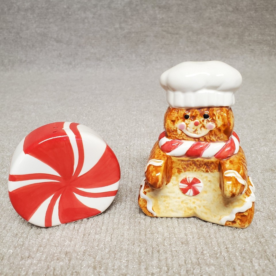 Cracker Barrel Gingermint Sweet Collection Gingerbread Man Salt Pepper ...