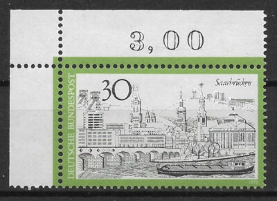 Bund 1973 ** Mi 787 Fremdenverkehr 30Pf Eckrand Ecke Bogenecke oben ...