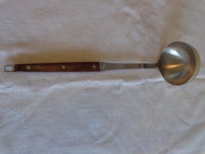 EKCO FLINT STAINLESS STEEL LADLE WOOD HANDLE | eBay