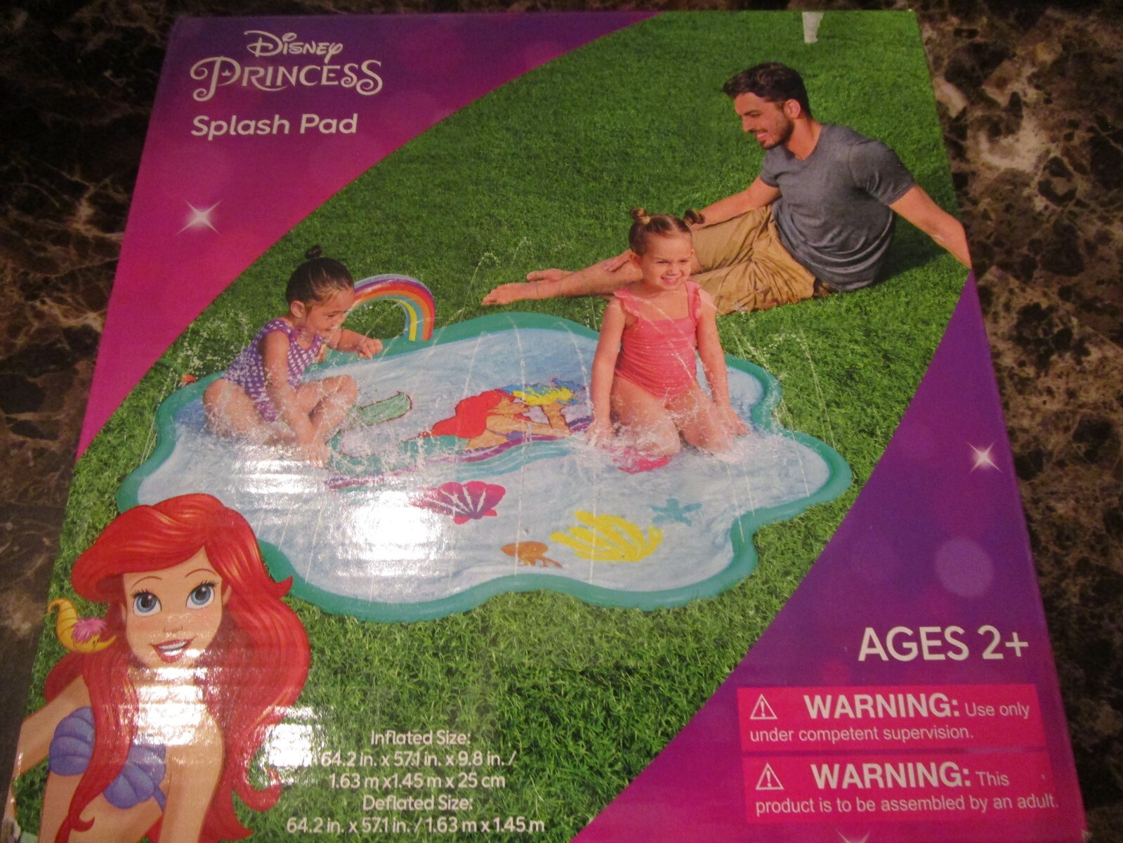Disney Princess Ariel The Little Mermaid Splash Pad Pool Sprinkler Mat ...